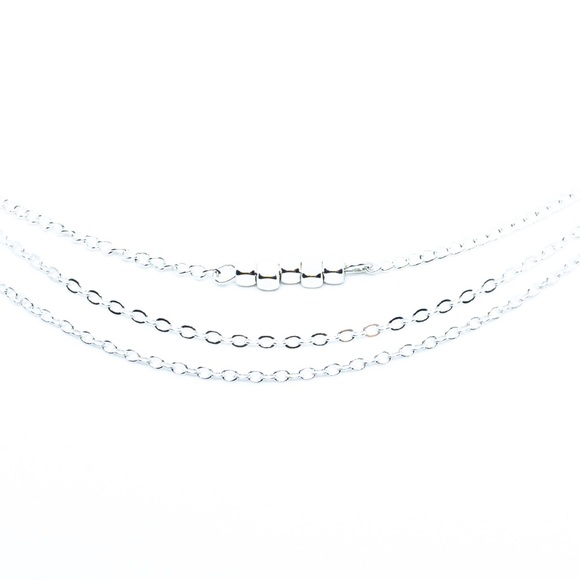 Jewelry | Silver Cube Anklet Chain 3 Strand Bracelet | Poshmark